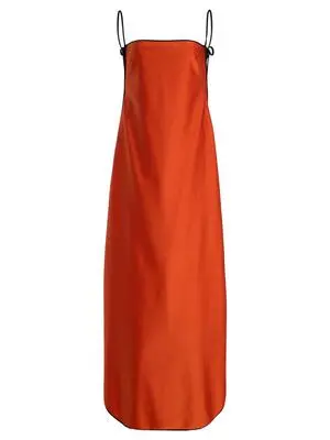 TEMILY Stretch-satin Maxi Dress - Orange