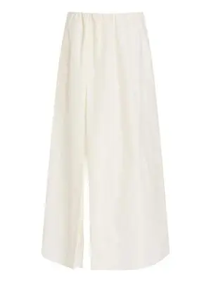 LOULOU DE SAISON Carmen Gathered Maxi Cotton-Silk Skirt