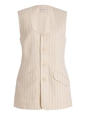 FAVORITE DAUGHTER The Diana Twill Vest - Stripe