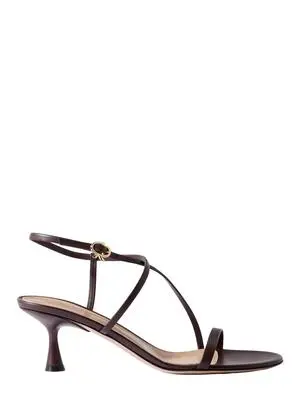 GIANVITO ROSSI 55 Leather Sandals - Brown