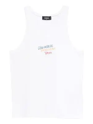 Dsquared2 Logo-embroidered Tank Top - White