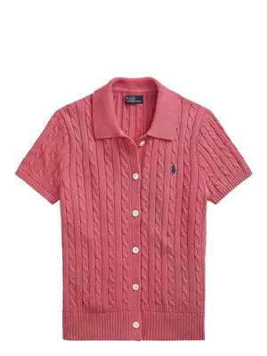 Polo Ralph Lauren Cable-knit Short-sleeve Cardigan - Pink