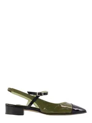 CAREL Leather Slingback Pumps - Green