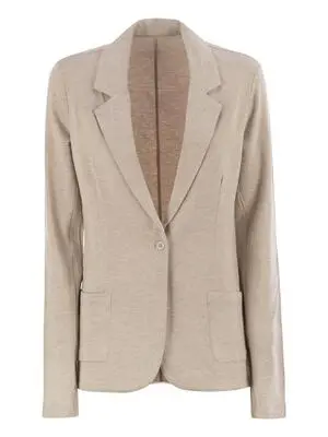 Majestic Filatures Single-button Viscose-blend Jacket - Beige