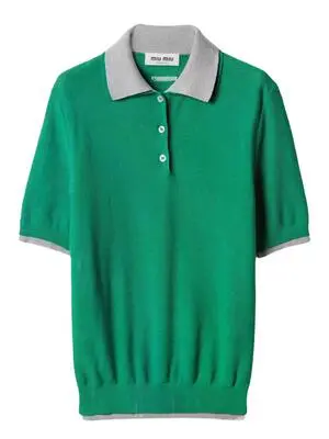 Miu Miu Cotton Polo Shirt - Green
