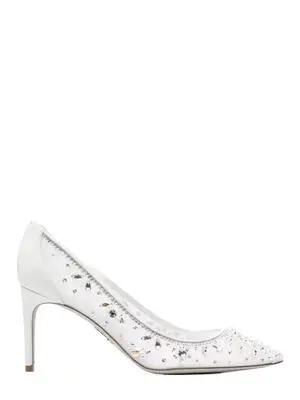 Rene Caovilla 80mm Cinderella Pumps - White