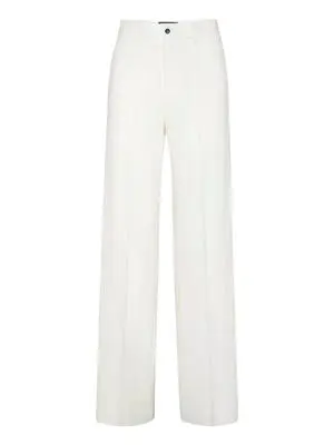 Philipp Plein Wool Wide-leg Trousers - White