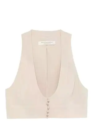 Philosophy Di Lorenzo Serafini Button-down Sleeveless Top - Neutrals