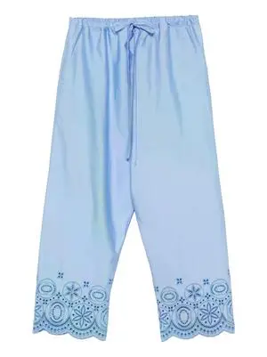 La DoubleJ Embroidered Trousers - Blue