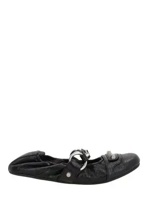 Balenciaga City Leather Ballet Flats - Black