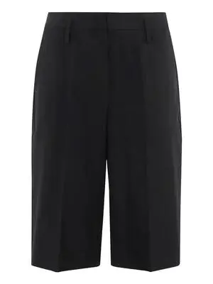 HERSKIND Pressed-crease Bermuda Shorts - Black