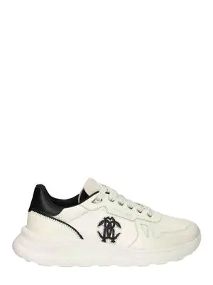 Roberto Cavalli Mirror Snake-appliqué Sneakers - White