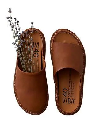 VIBAE Roma Mules - Cognac Brown