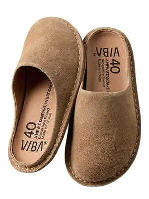 VIBAE Roma Mules Desert Sand Suede
