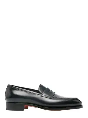 Santoni Leather Loafers Blue