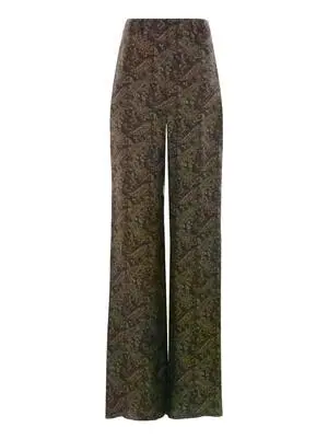 Saint Laurent Silk Straight-leg Trousers - Brown