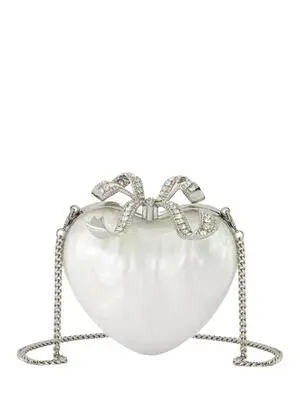 SELF-PORTRAIT Heart Clutch - White