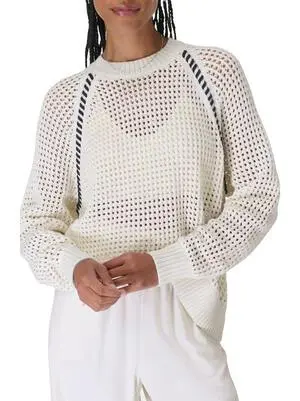 Sweaty Betty Tides High Whipstitch Open Knit Sweater - Lily White