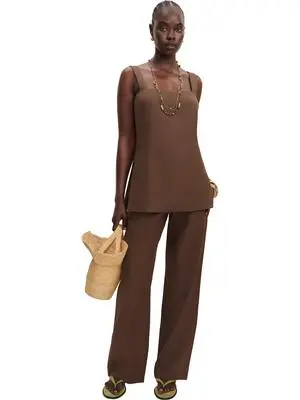 REFORMATION Kristen Linen Two Piece Set - Brown
