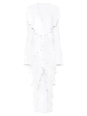 Norma Kamali Asymmetric Long-sleeve Dress - White