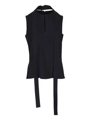 Akris Linen-blend Sleeveless Top - Black