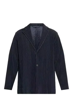 Issey Miyake Pleated Single-breasted Blazer - Blue