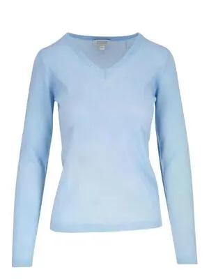 Kinross Cashmere V-neck Jumper - Blue
