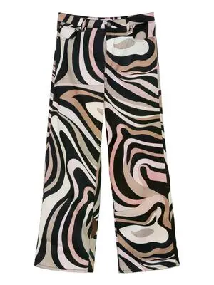 Emilio Pucci Marmo-print Straight-leg Trousers - Black