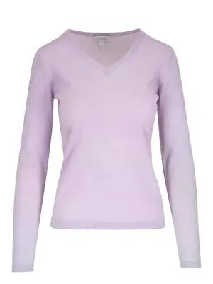 Kinross Cashmere V-neck Jumper - Purple