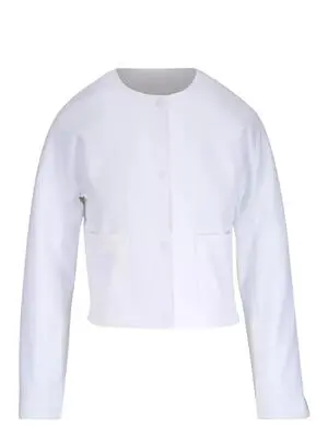 Vince Collarless Cotton Jacket - White