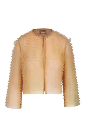 Akris Ruched Tulle Jacket - Neutrals