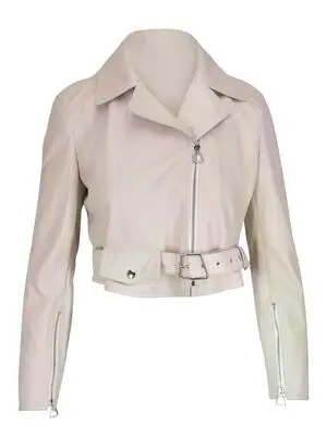 AKRIS Cropped Leather Jacket