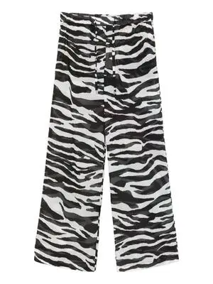 Attico Zebra-print Trousers - Black