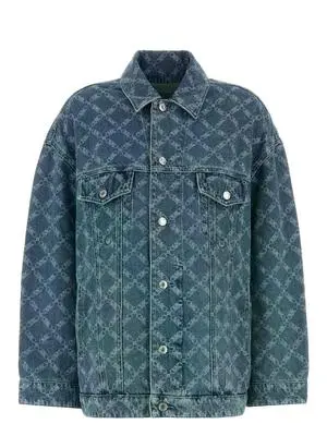 Michael Kors Printed Denim Trucker Jacket - Blue