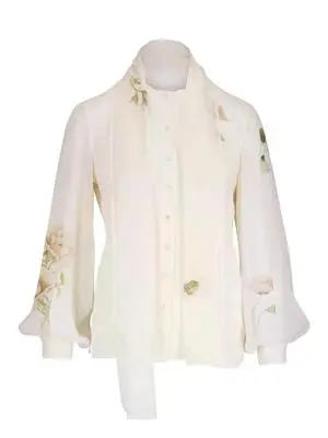 Akris Floral-embroidered Blouse - Neutrals