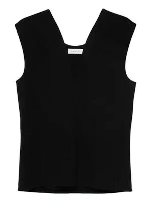 LANVIN Deep V-neck Top - Black