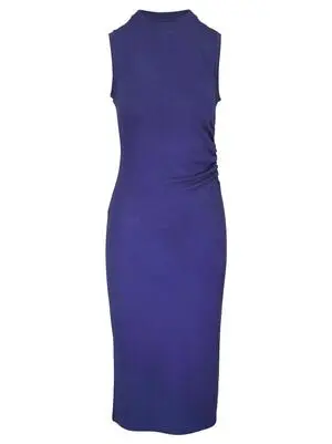Vince Gathered Midi Dress - Blue