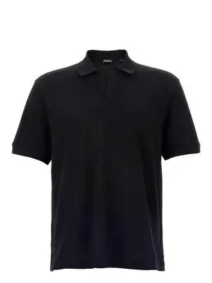 Zegna V-neck Polo Shirt - Black