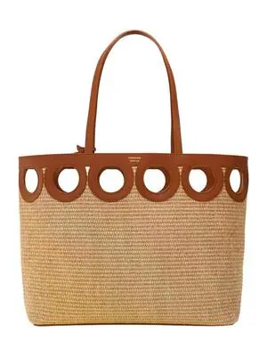 FERRAGAMO Large Raffia Tote Bag - Neutrals