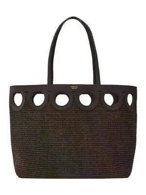 FERRAGAMO Large Raffia Tote Bag - Brown