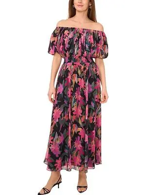 Vince Camuto Puff Sleeve Maxi Dress - Rich Black