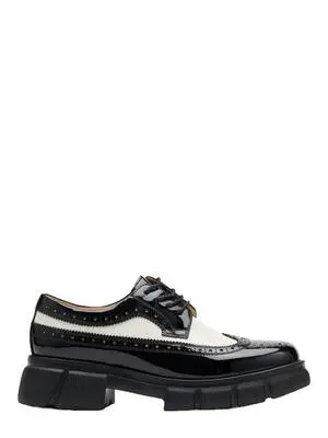 MARC NOLAN Ms. Alexander Leather Wingtip Derby - Black/white Patent
