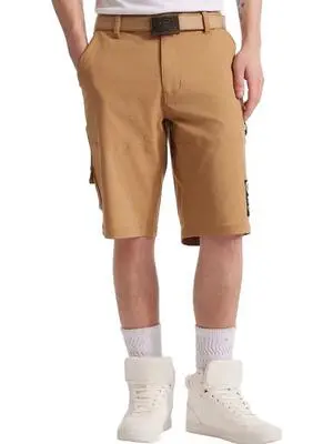 ECKO UNLTD. Belted Cargo Shorts Dark Khaki
