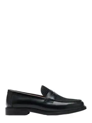 MARC NOLAN Calum Leather Penny Loafers - Black