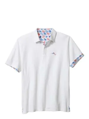 Tommy Bahama Flamingo Mingle Islandzone® Piqué Performance Polo - Bright White