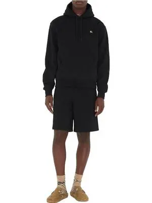 Burberry Cross-stitch Ekd Cotton Hoodie - Black