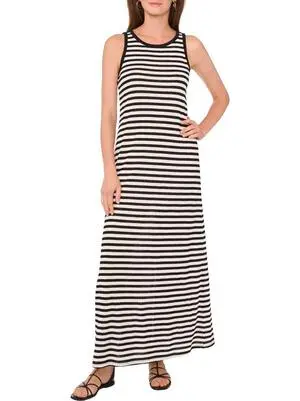 Vince Camuto Stripe Keyhole Maxi Tank Dress - New Ivory