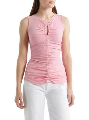 Hugo Boss Emacha Ruched Sleeveless Tunic Top - Flamingo Pink