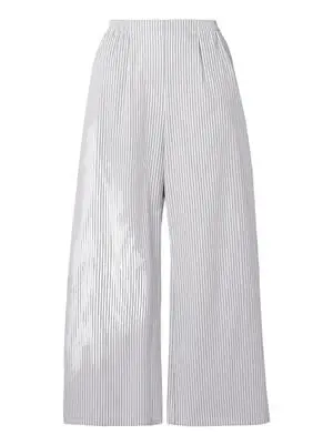 LESET Yoshi Pinstriped Wide-leg Pants - Gray