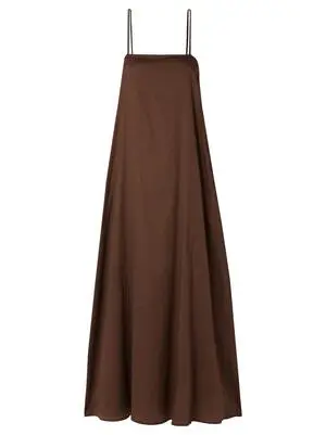 LESET Yoko Cotton-voile Maxi Dress - Brown